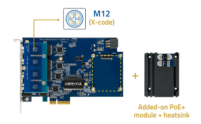 Cervoz New PCIe Ethernet Expansion Card with M12 Code Connector